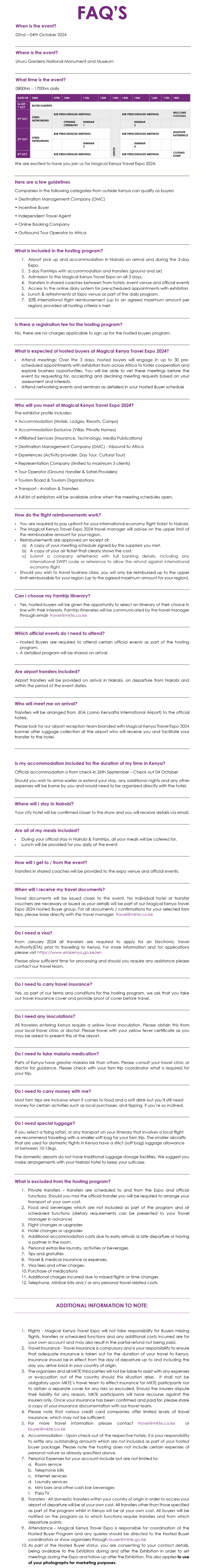 HOSTED BUYER FAQS – Magical Kenya Travel Expo